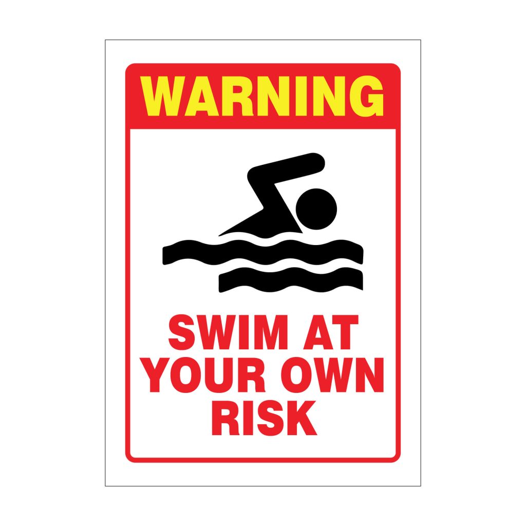 Exclusive Swimming Pool Sticker – Swim At Your Own Risk Sign UAE