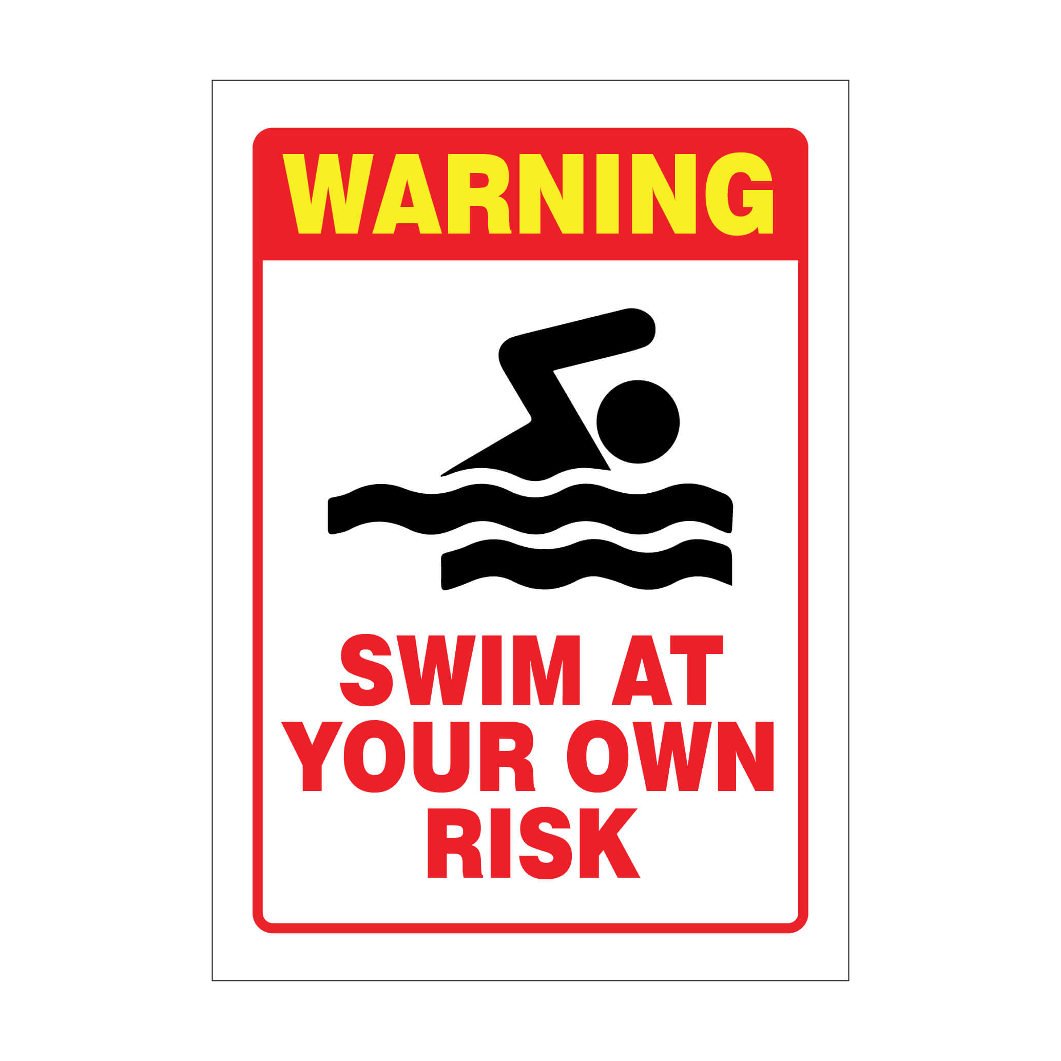Exclusive Swimming Pool Sticker – Swim At Your Own Risk Sign UAE