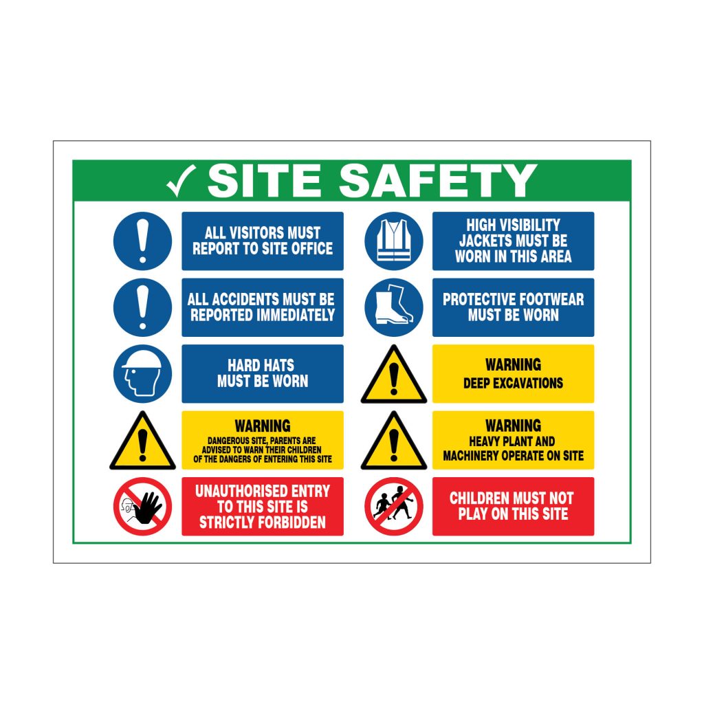Construction Site Safety Sign – Vinyl Adhesive Warning Sign UAE